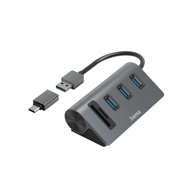 Hama USB hub a čtečka karet, 5 portů, USB-C adaptér | HAMA B2C - foto ...